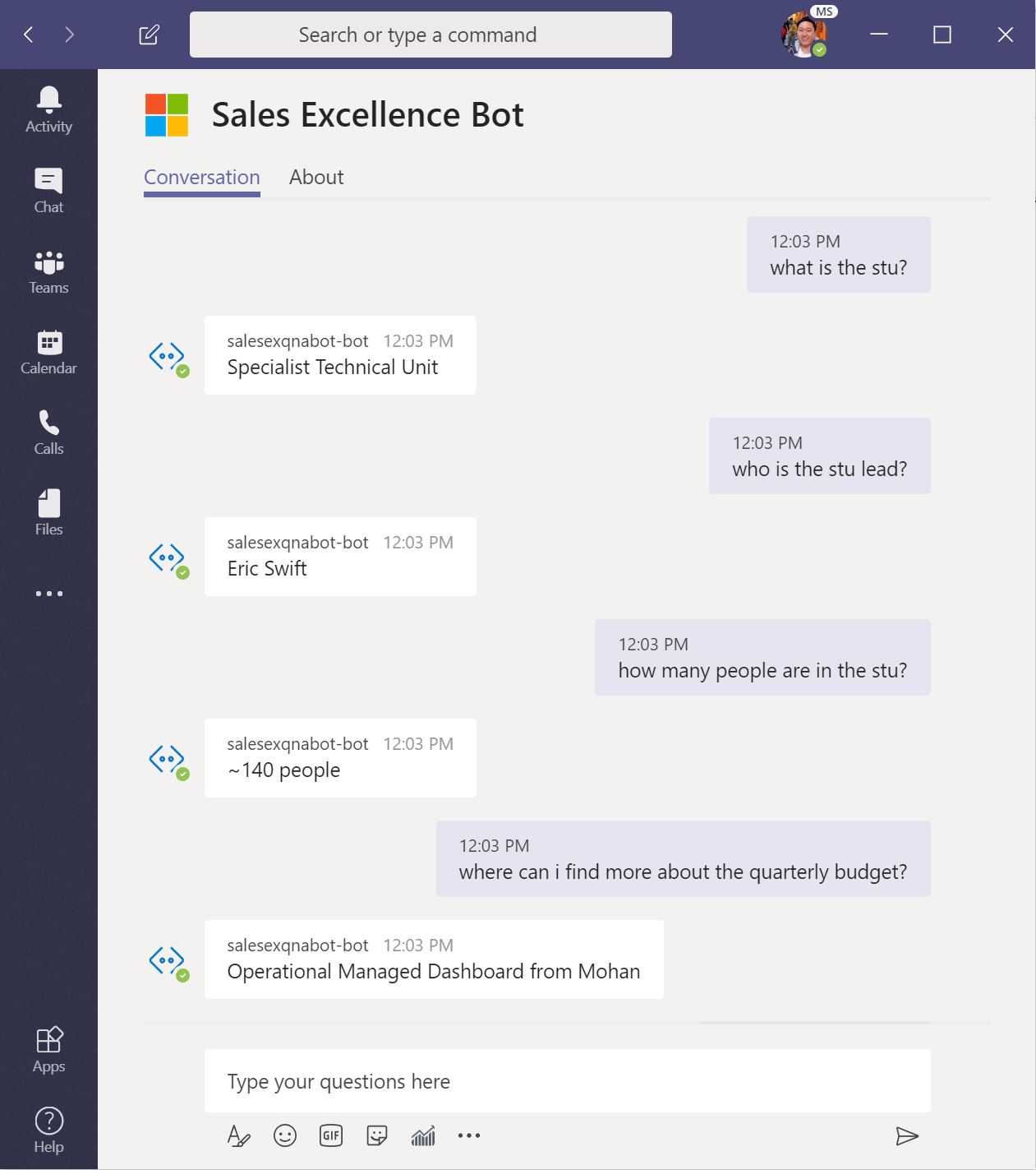 GitHub - mochau/MS-Sales-Excellence-Bot: Microsoft Teams QnA Bot to support an internal ...
