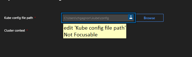 A11y_AzureDataStudioAAE_AzureArcController_ConnecttoExistingAzureArcController_DeveloperTool: No ...