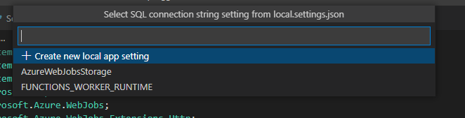 Create Sql Binding Should Give User Default Connection Setting Name · Issue 17569 · Microsoft