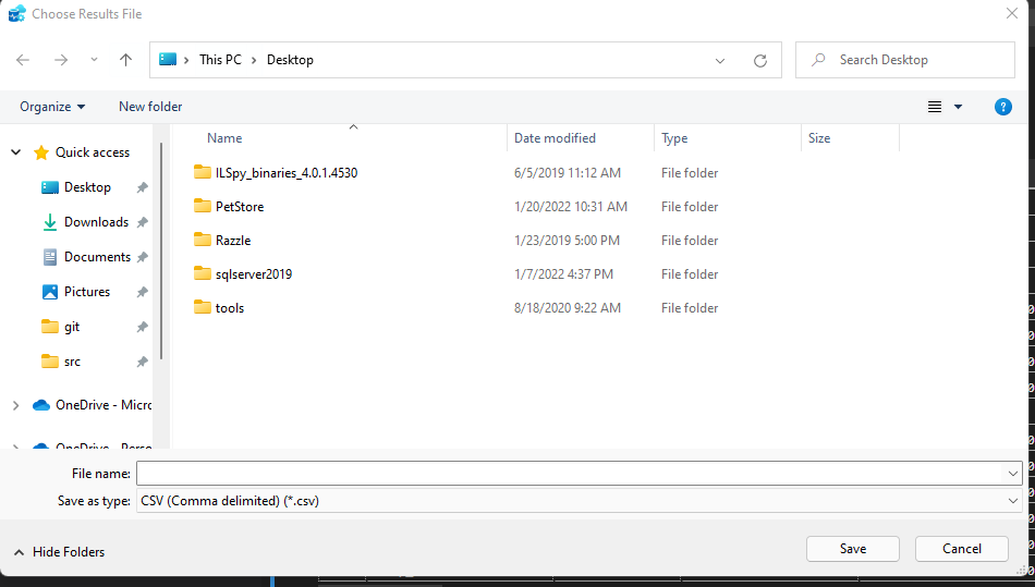 When exporting a query result as a CSV or other file type, a filename ...