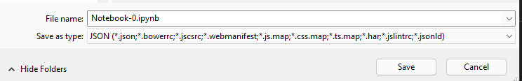 Save dialog for Notebooks defaults to JSON file types · Issue #18310 · microsoft/azuredatastudio ...