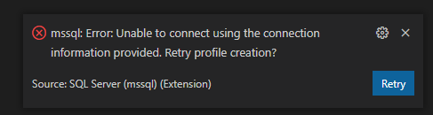 SQL Binding: Error during profile creation doesn't allow user to go back to profile selection ...