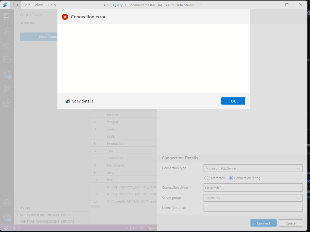 Blank error when connection string connection fails · Issue #20111 ...