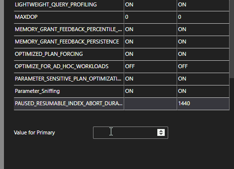 DB Scoped Config table flickers when changing numeric values · Issue #24193 · microsoft ...