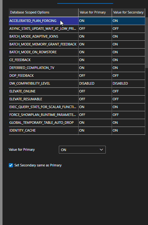 DB Scoped Secondary values aren't updated when hidden · Issue #24197 · microsoft/azuredatastudio ...