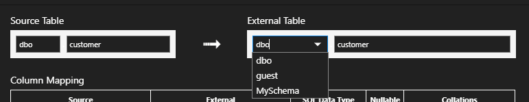 Creating external tables attempts to put all external tables in dbo ...