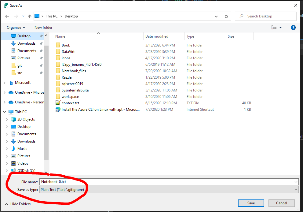 Saving Text Editors defaults to txt · Issue #11564 · microsoft/azuredatastudio · GitHub