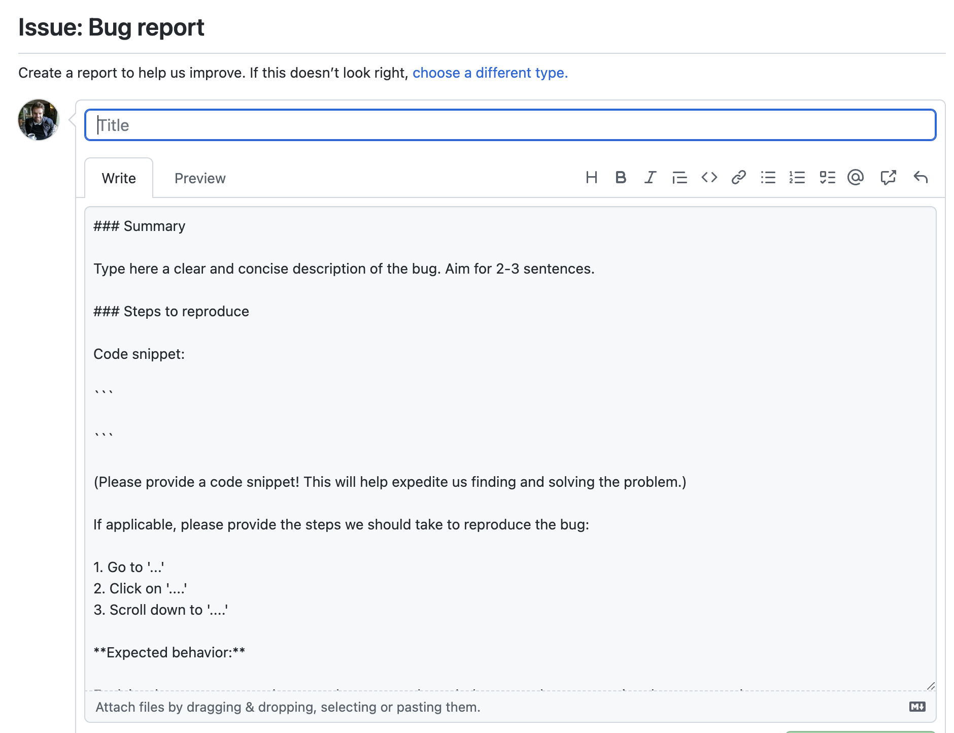 Migrate issue template for bug report to forms by LukasMasuch · Pull ...