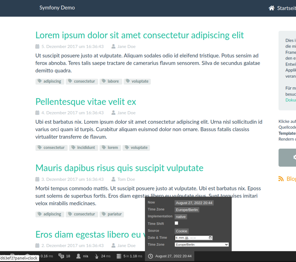 [webprofiler] Time Shift With Clock · Issue 47410 · Symfony Symfony · Github