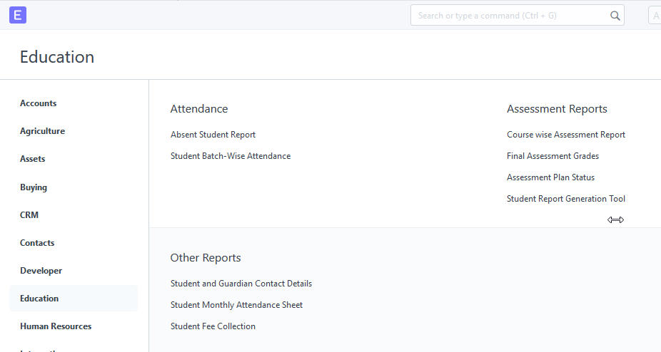 Education Module not showing the Student form etc · Issue #15069 ...