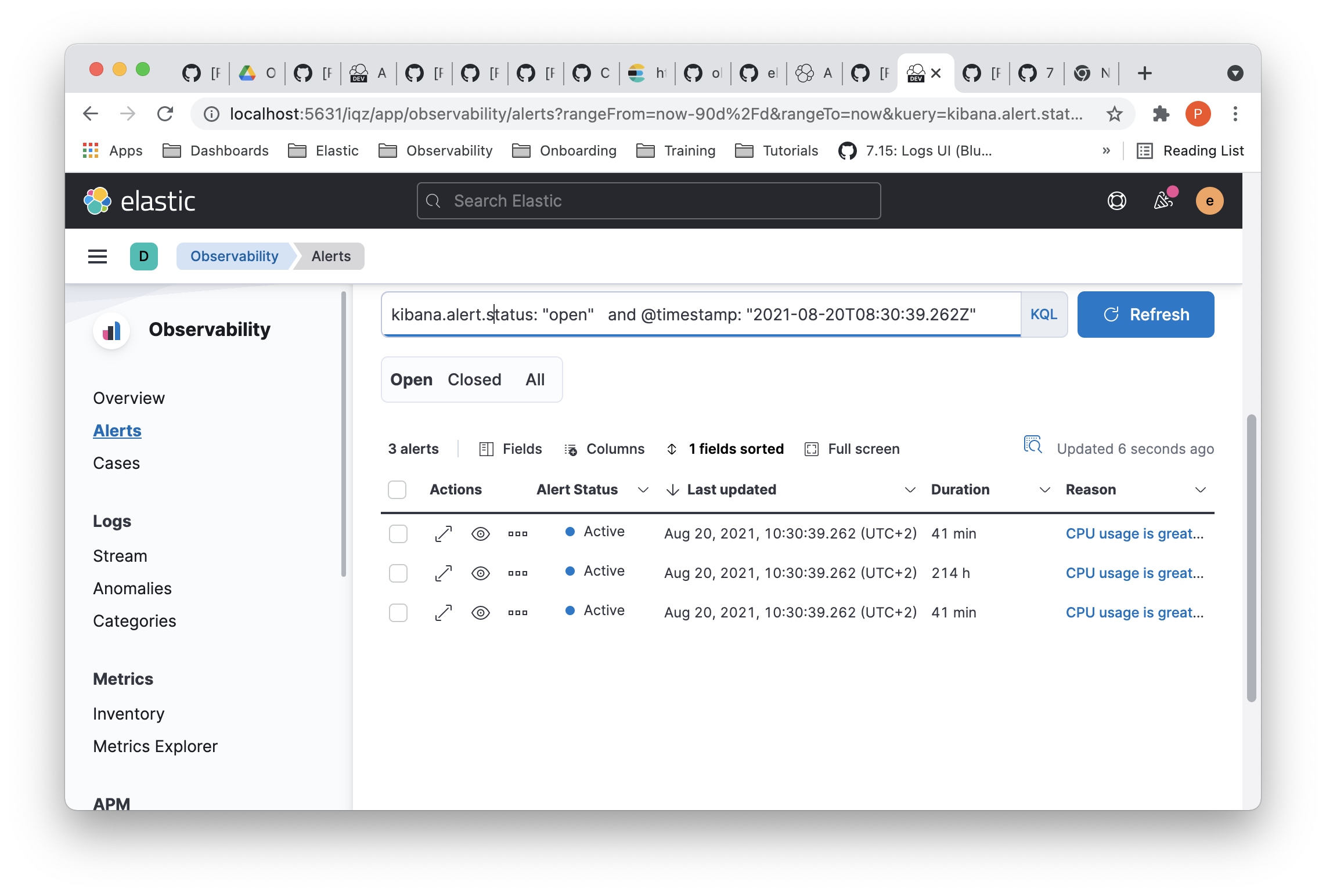 [RAC][Observability] Time format mismatch when filtering for timestamp · Issue #109377 · elastic ...