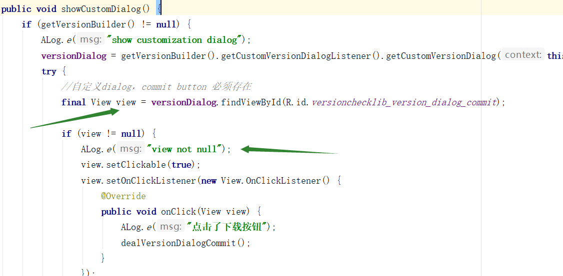 自定义Dialog，点不动下载按钮 · Issue #275 · AlexLiuSheng/CheckVersionLib · GitHub
