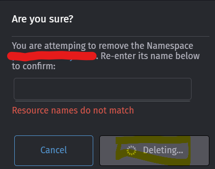 [Cluster Explorer] Deleting Namespace UX Inconsistency · Issue #2718 · rancher/dashboard · GitHub