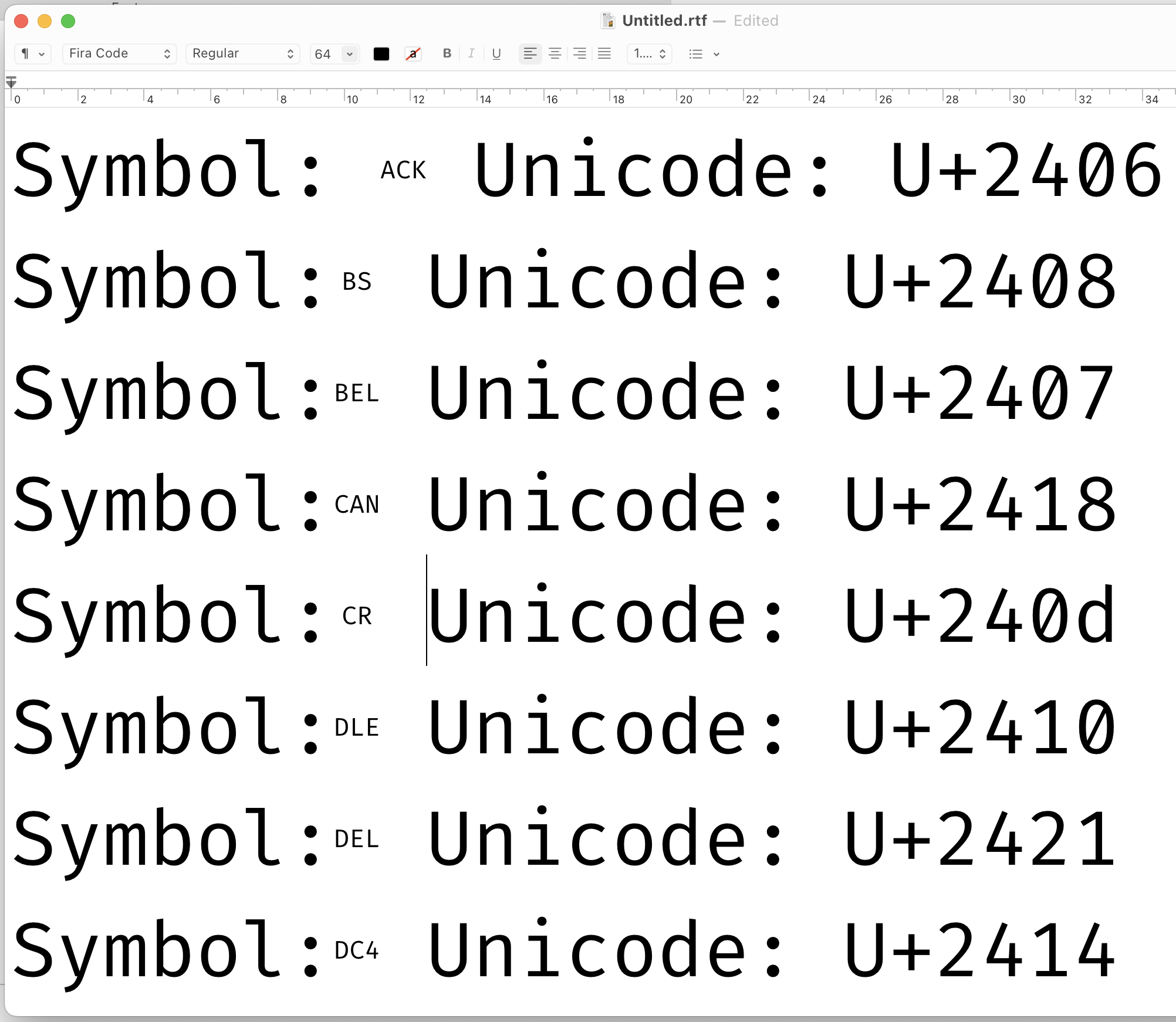 Control Codes · Issue #1447 · tonsky/FiraCode · GitHub