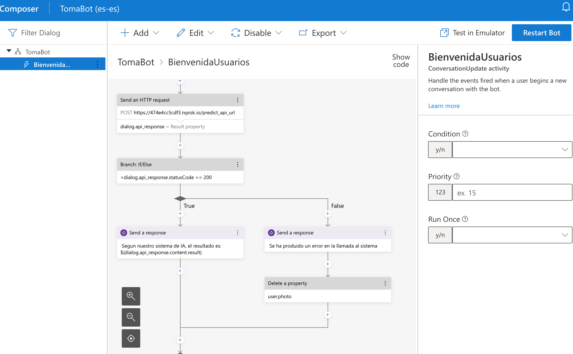 Bot Composer deployed to Azure always get "Object reference not set to an instance of an object ...