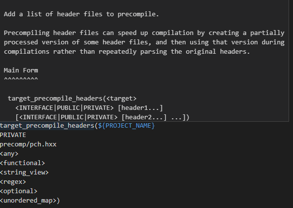target_precompile_headers not highlighted · Issue #1605 · microsoft/vscode-cmake-tools · GitHub