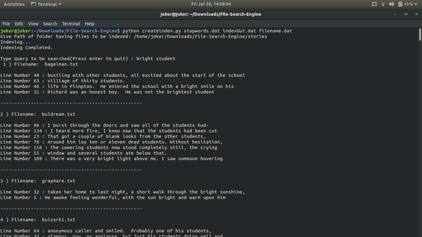 GitHub - inder-chera/File-Search-Engine: Text Files Search Engine