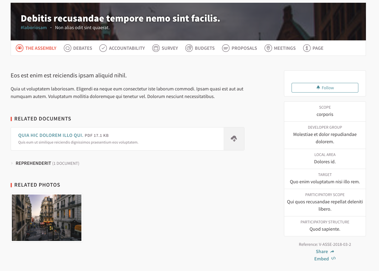 Improvements to Assemblies - Iteration 1 · Issue #2832 · decidim/decidim · GitHub
