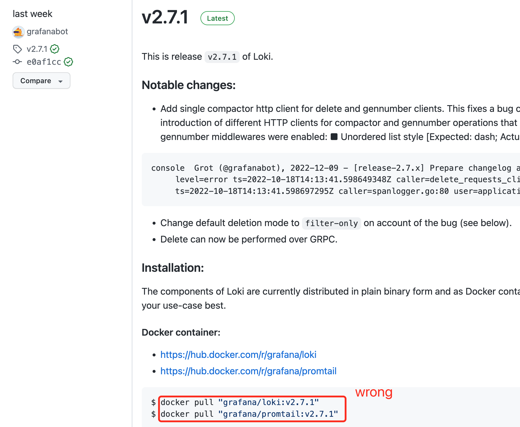 docker command is wrong! · Issue #7976 · grafana/loki · GitHub