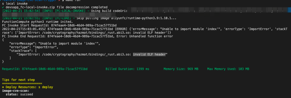 `s Invoke ` For Python39 Runtime Causing `invalid Elf Header` Error