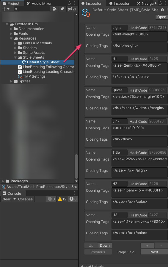 Работа с кастомными стилями в TMPro · Issue #10 · jazzman80/Trainee_Programmer_2 · GitHub