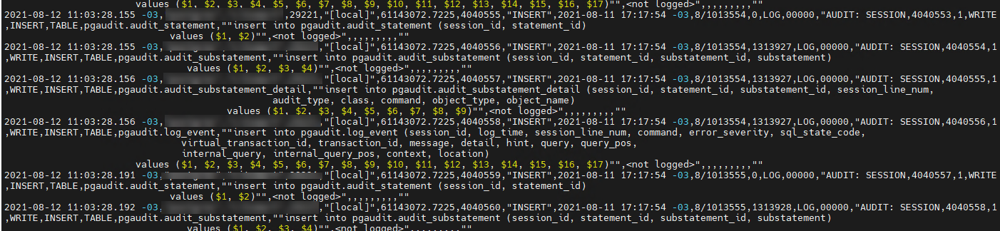 PgAudit Logging pgaudit inserts · Issue #152 · pgaudit/pgaudit · GitHub