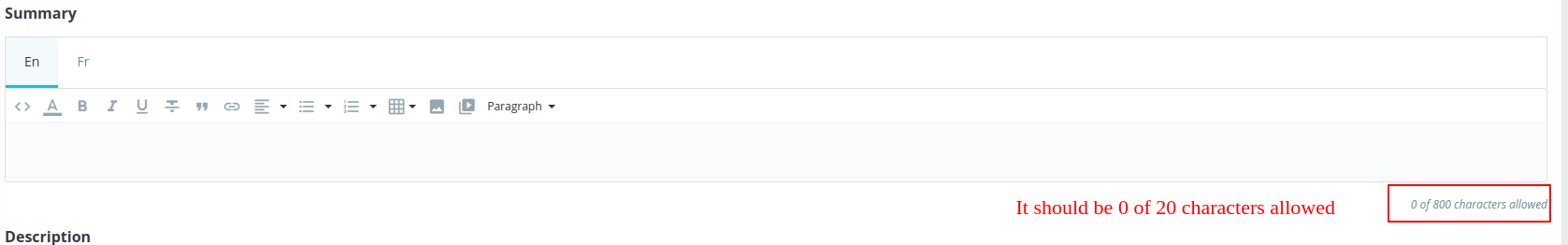 Products page V2 - Summary description characters limit does not work ...