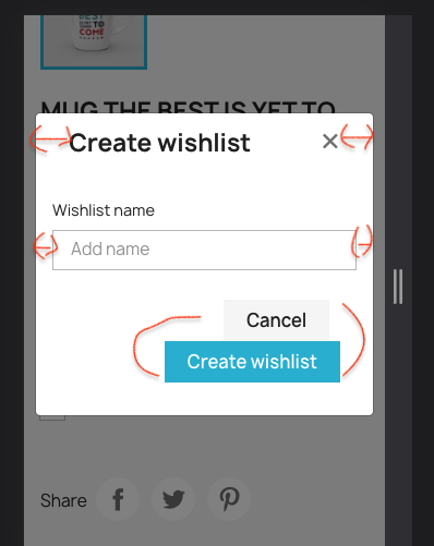 Fo Blockwishlist Elements In Modal Are Not Aligned On Desktop And Mobile Screens · Issue