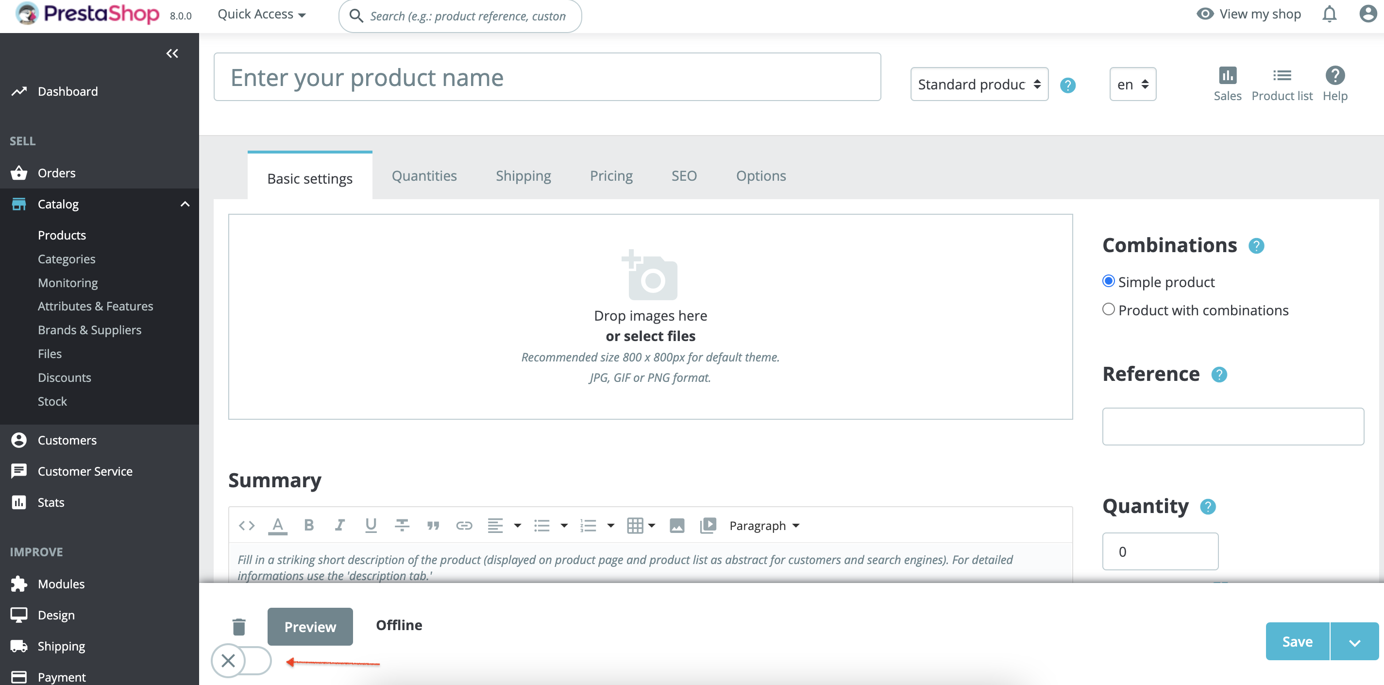 BO - Responsive - Product page V1 - bad display of offline/online button in footer page · Issue ...