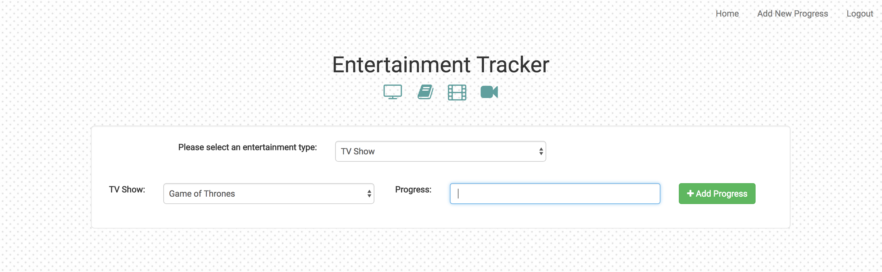 GitHub - tiffcj/entertainment-tracker: Web app to track your progress ...