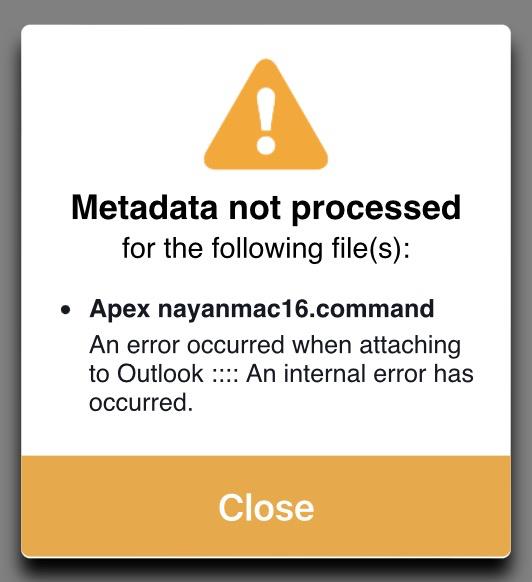 Outlook desktop (new Mac OS X UI preview): addFileAttachmentFromBase64Async throws code: 5001 ...