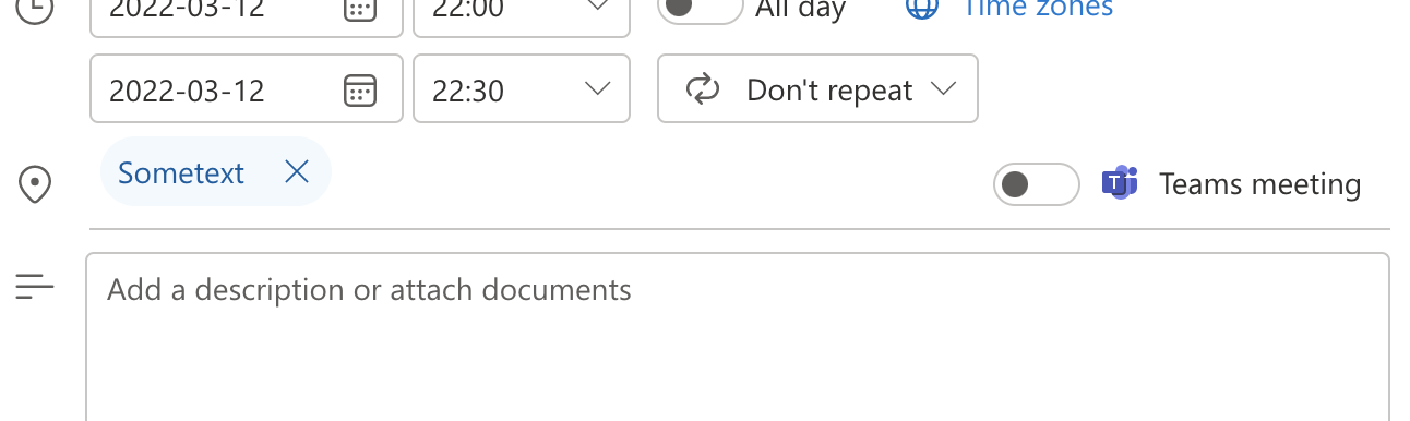 Outlook Online: getAsync() and setAsync() methods of the Office.Location interface do not work ...
