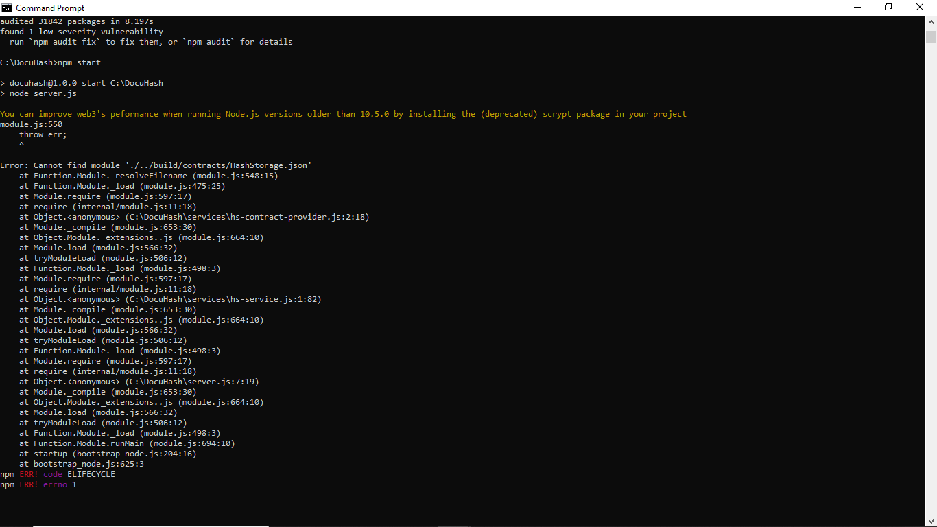 stuck at npm intall when cd to DocuHash · Issue #2 · FutureProcessing/DocuHash · GitHub