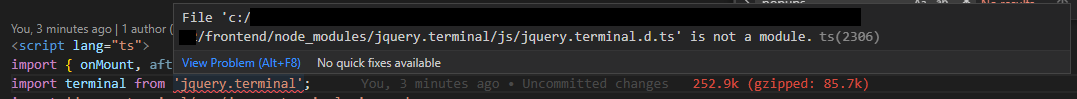 jQuery undefined when using jQuery Terminal with Svelte · Issue #849 · jcubic/jquery.terminal ...