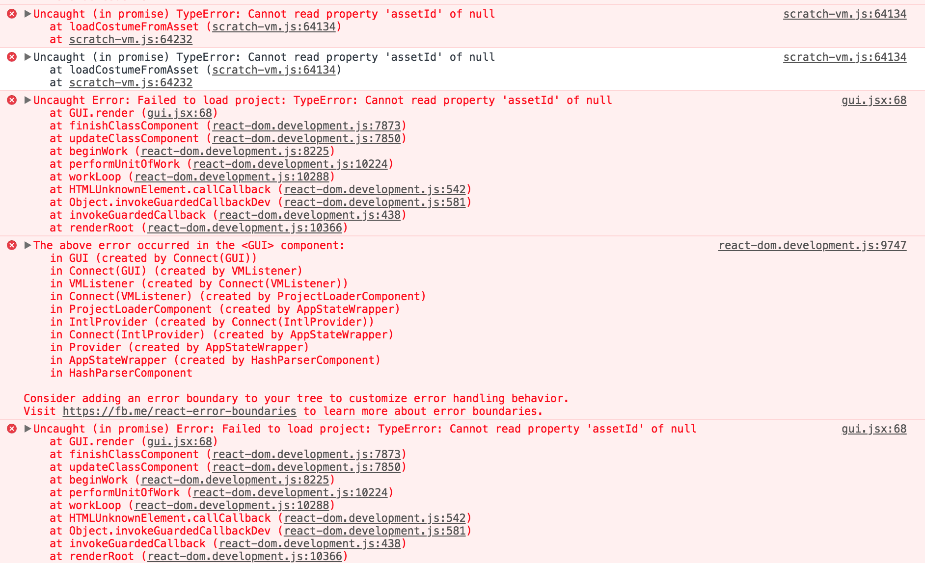 Scratch 2 project crashes editor · Issue #2137 · scratchfoundation ...