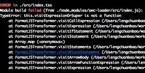 [@formatjs/swc-plugin] typeerror: this.visitexpressionorsuper is not a function [Bug caused by ...