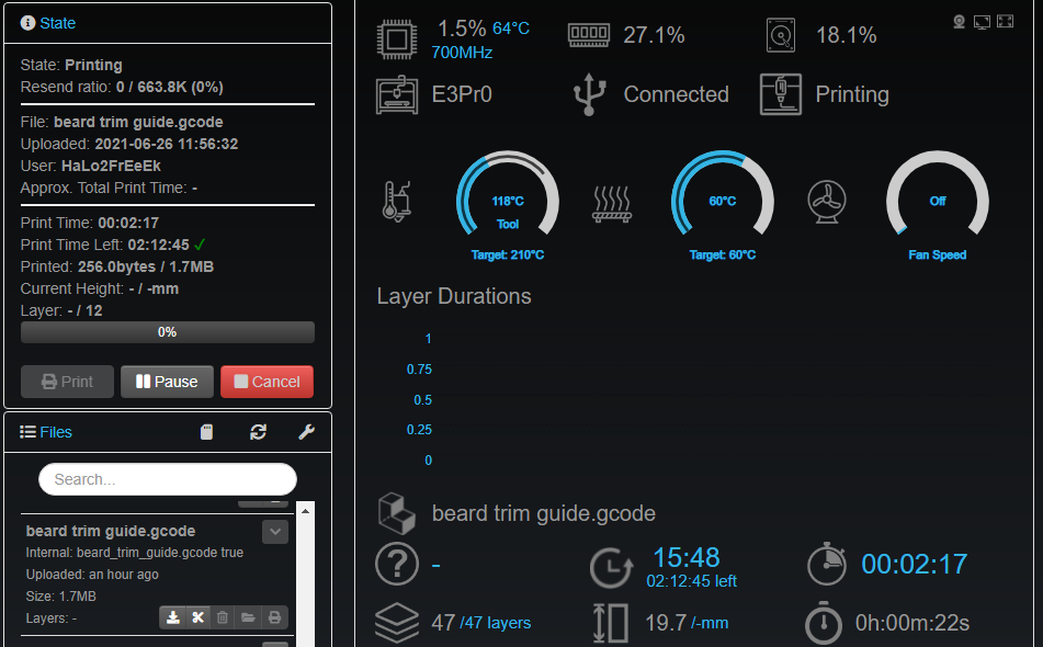 Missing total height and estimated total print time in Dashboard · Issue #109 · OllisGit ...