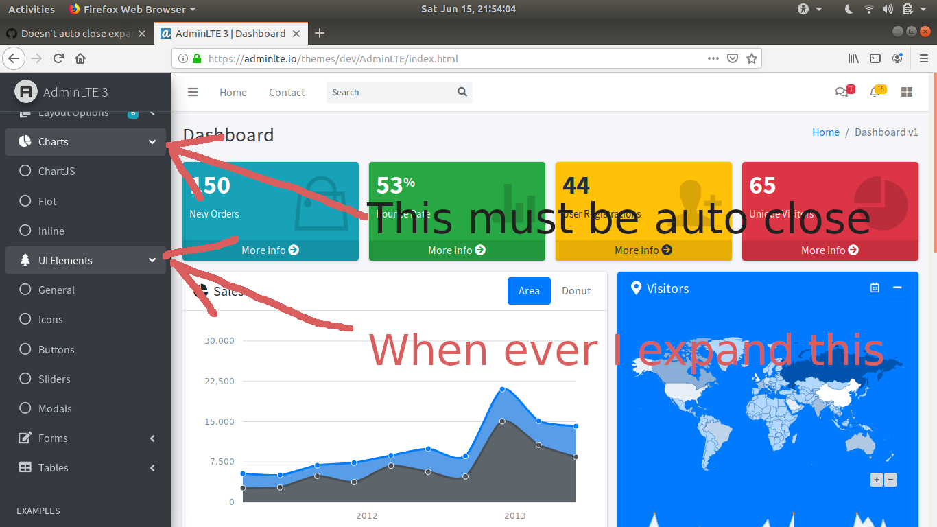 Doesn't auto close expand expanded menu in sidebar · Issue #2131 · ColorlibHQ/AdminLTE · GitHub