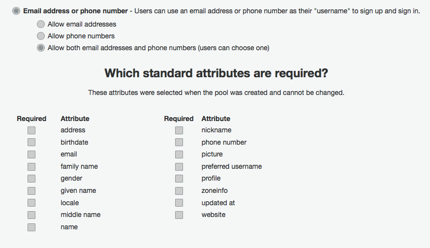 Amplify Add Auth Mandatory Requiredattributes When Using Cli Sign 