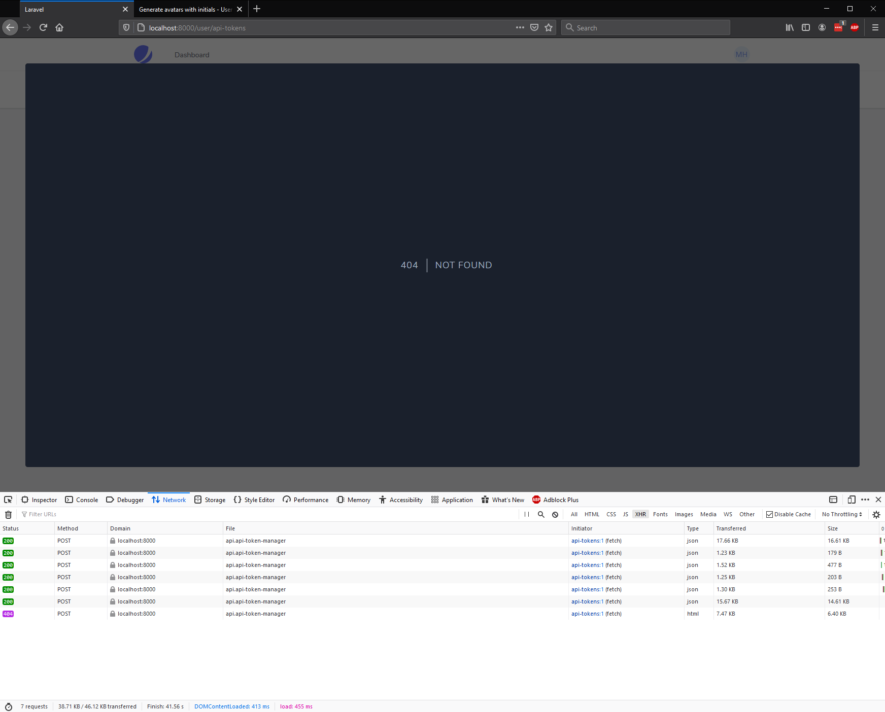 Random 404 - Not Found box showing up · Issue #191 · laravel/sanctum · GitHub