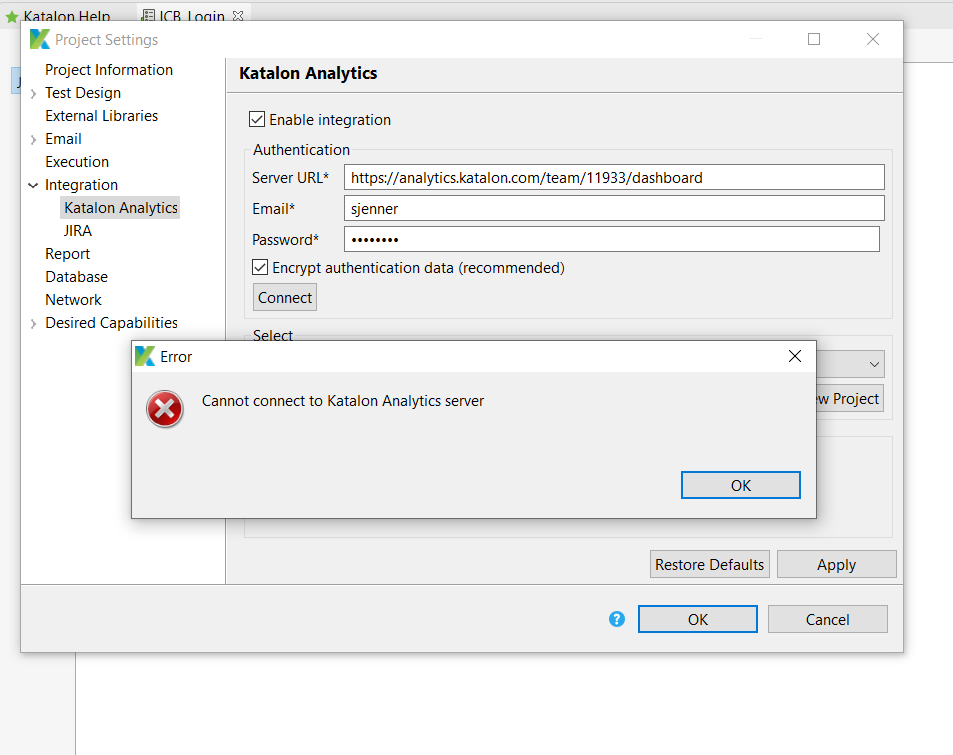 [Bug] Cannot connect to Katalon Analytics Server · Issue #21 · katalon ...