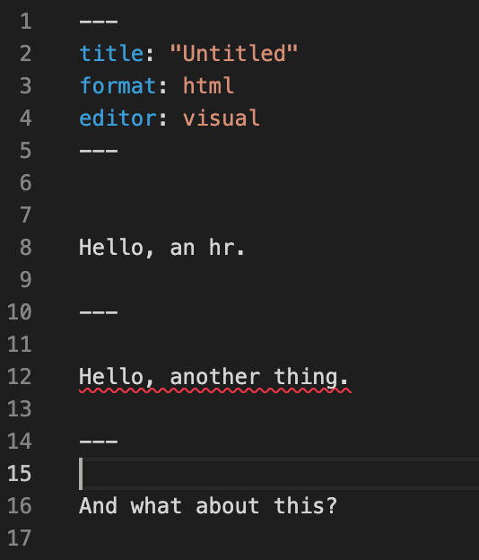 Dont Interpret Text Between ` ` Hrs As Yaml · Issue 1304 · Quarto Devquarto Cli · Github