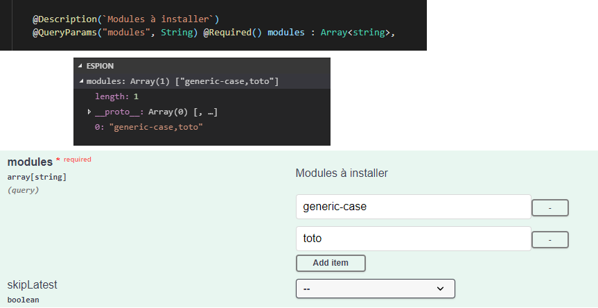 Swagger - Controller method parameter with array type · Issue #457 · tsedio/tsed · GitHub