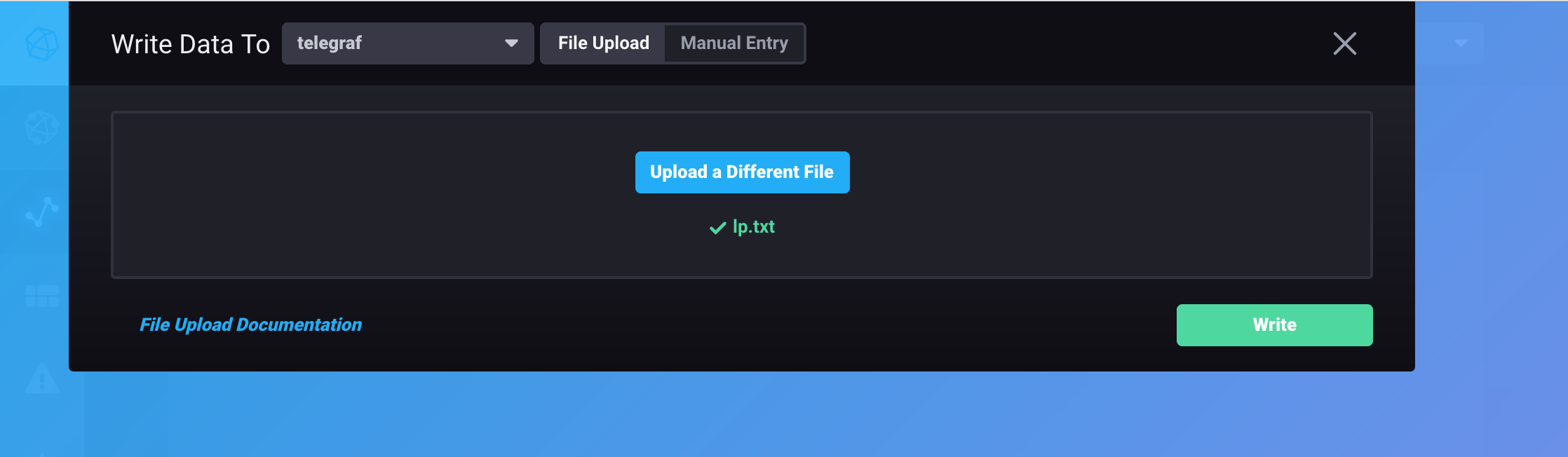 File upload dialog is off-center · Issue #1670 · influxdata/chronograf · GitHub
