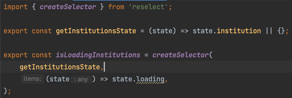 JetBrains WebStorm no longer highlights fields in selector function · Issue #547 · reduxjs ...