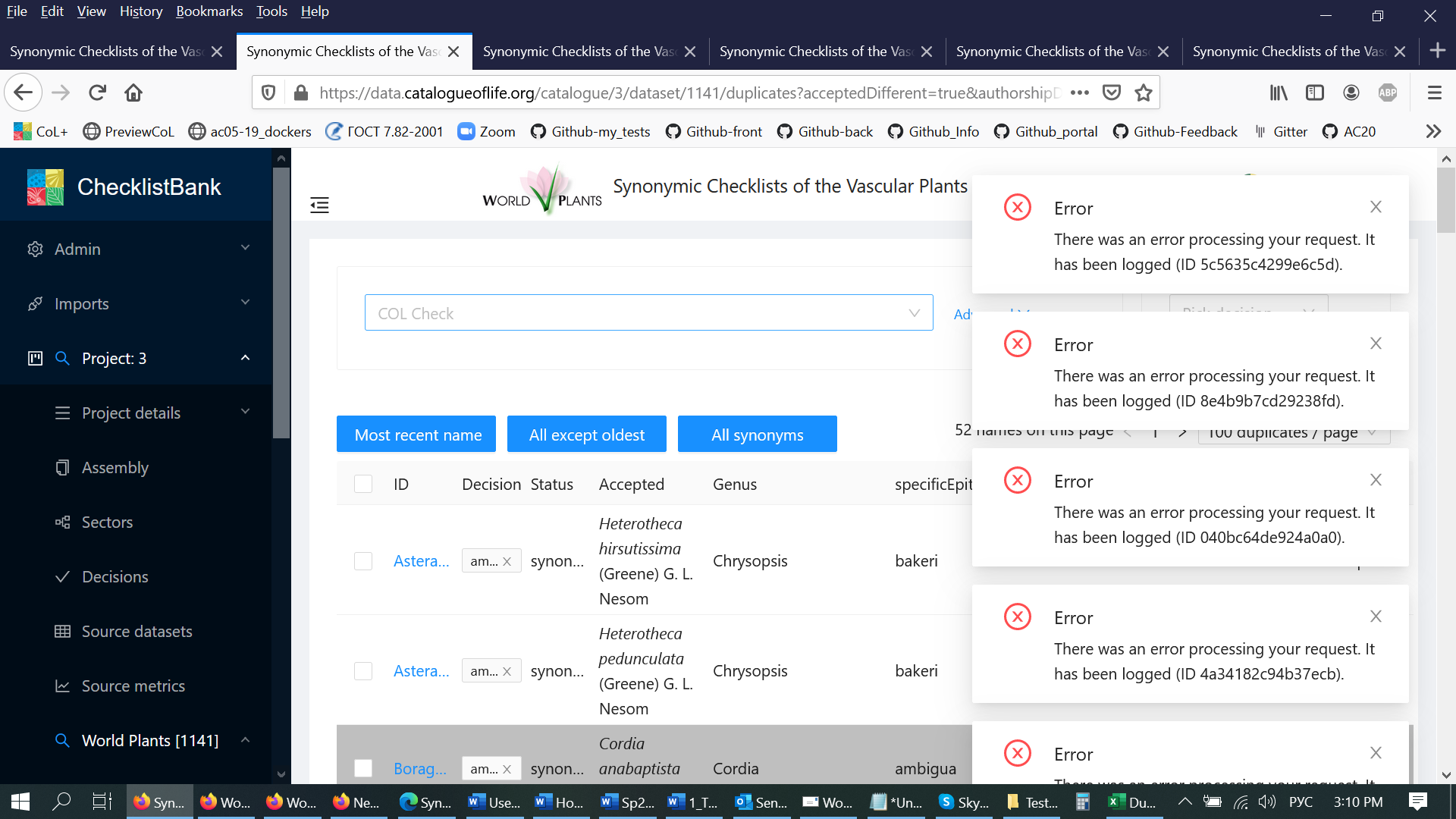 Error when I tried to apply decision · Issue #933 · CatalogueOfLife/backend · GitHub