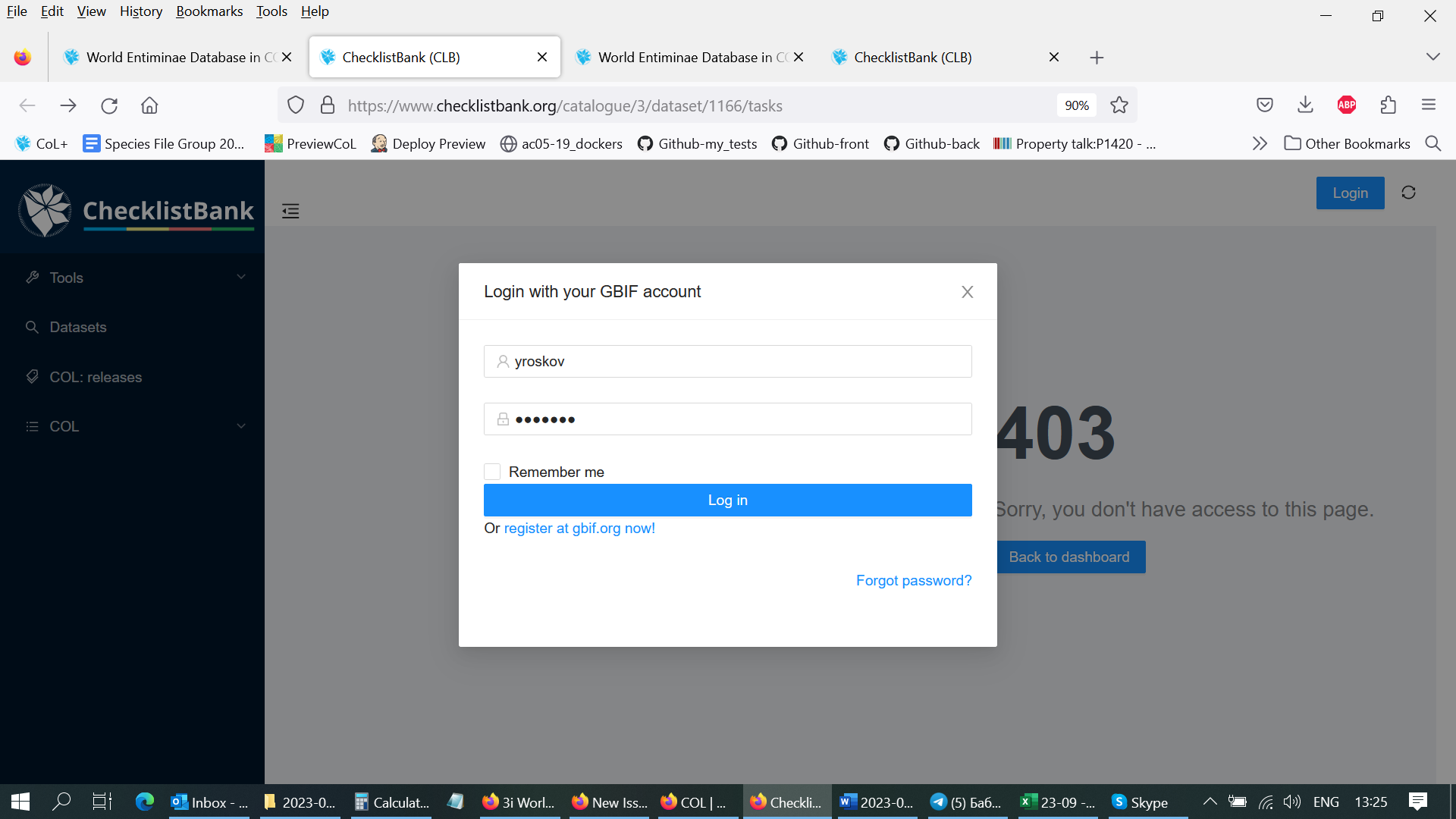 CLB: problem with login · Issue #1257 · CatalogueOfLife/backend · GitHub