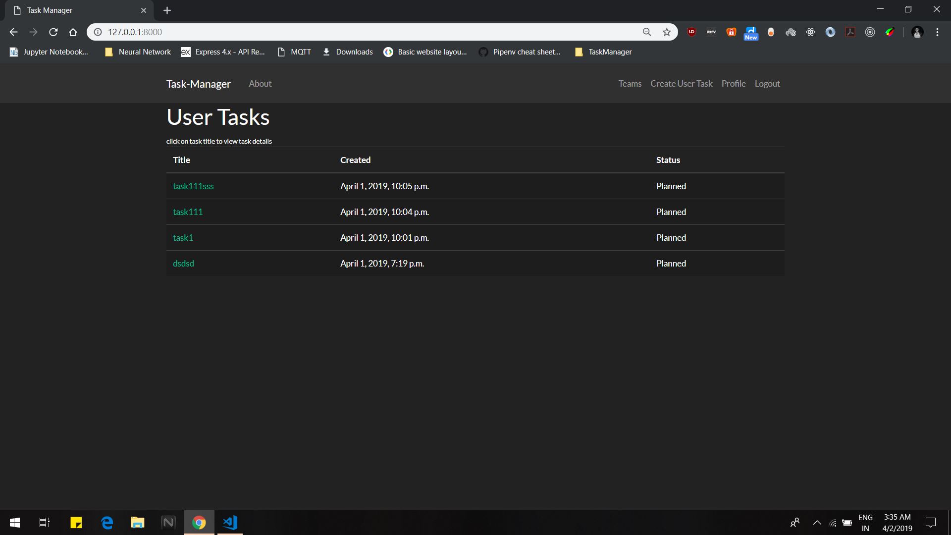 GitHub - noelimmi/fsf_2019_screening_task1: Django Task Manager