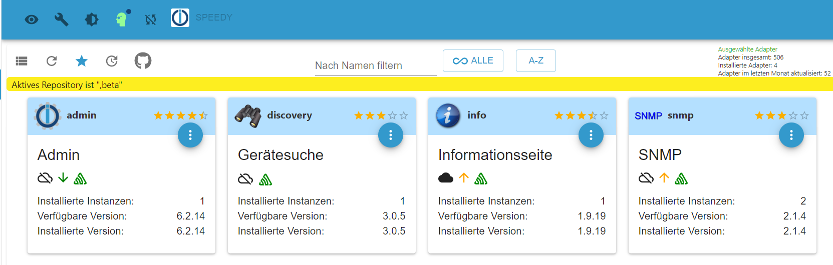 Consider marking adapters installed from github · Issue #1640 · ioBroker/ioBroker.admin · GitHub