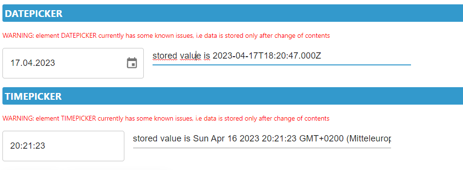 [jsonConfig] elements datePicker and timePicker do not store default values unless those values ...